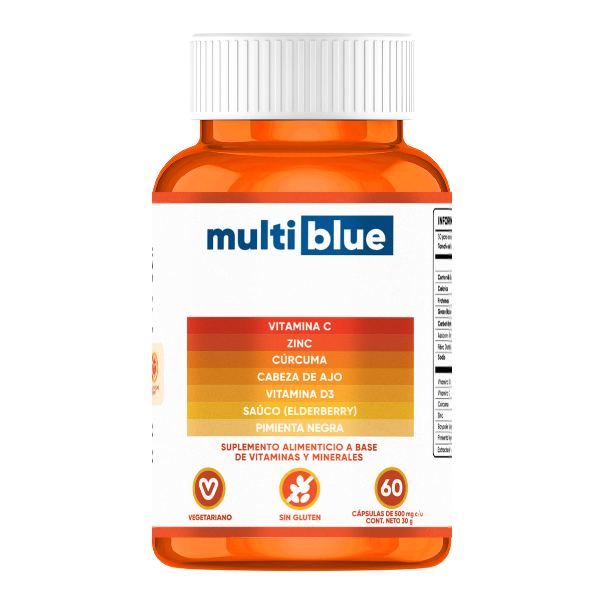 Multiblue Vitamina C y Cúrcuma 60 Cap – MultiBlue | Los Suplementos #1 ...